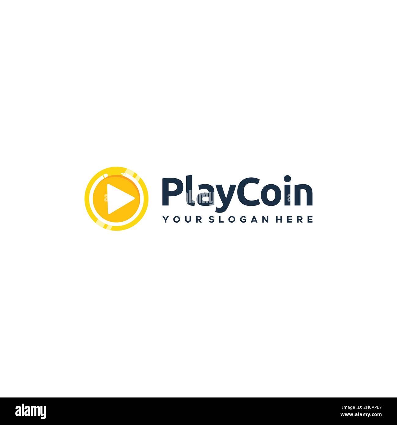 Minimalist Play Coin Colorful Circle logo design Stock Vector Image ...