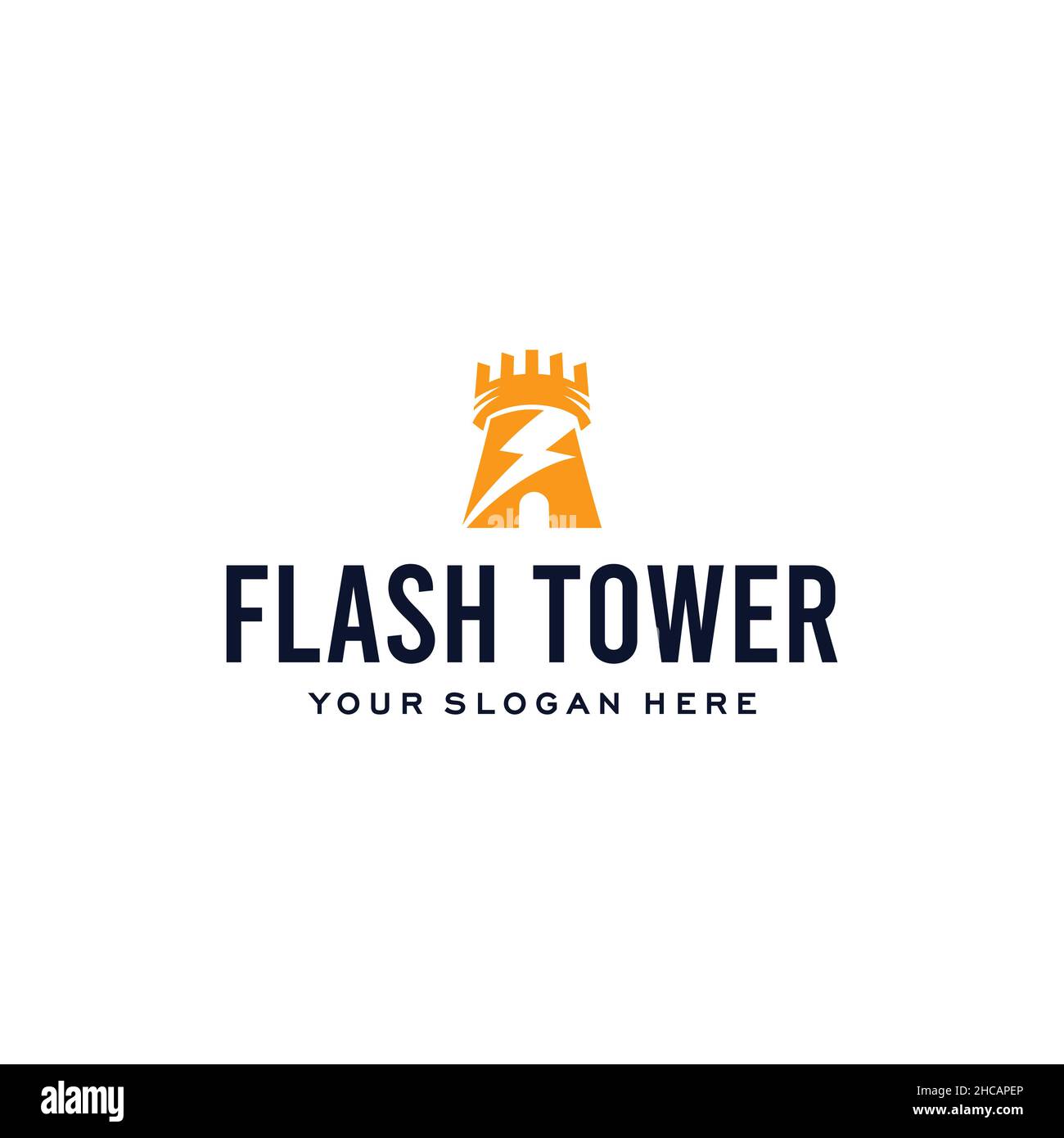 Modern Colorful FLASH TOWER lightning Logo design Stock Vector Image ...