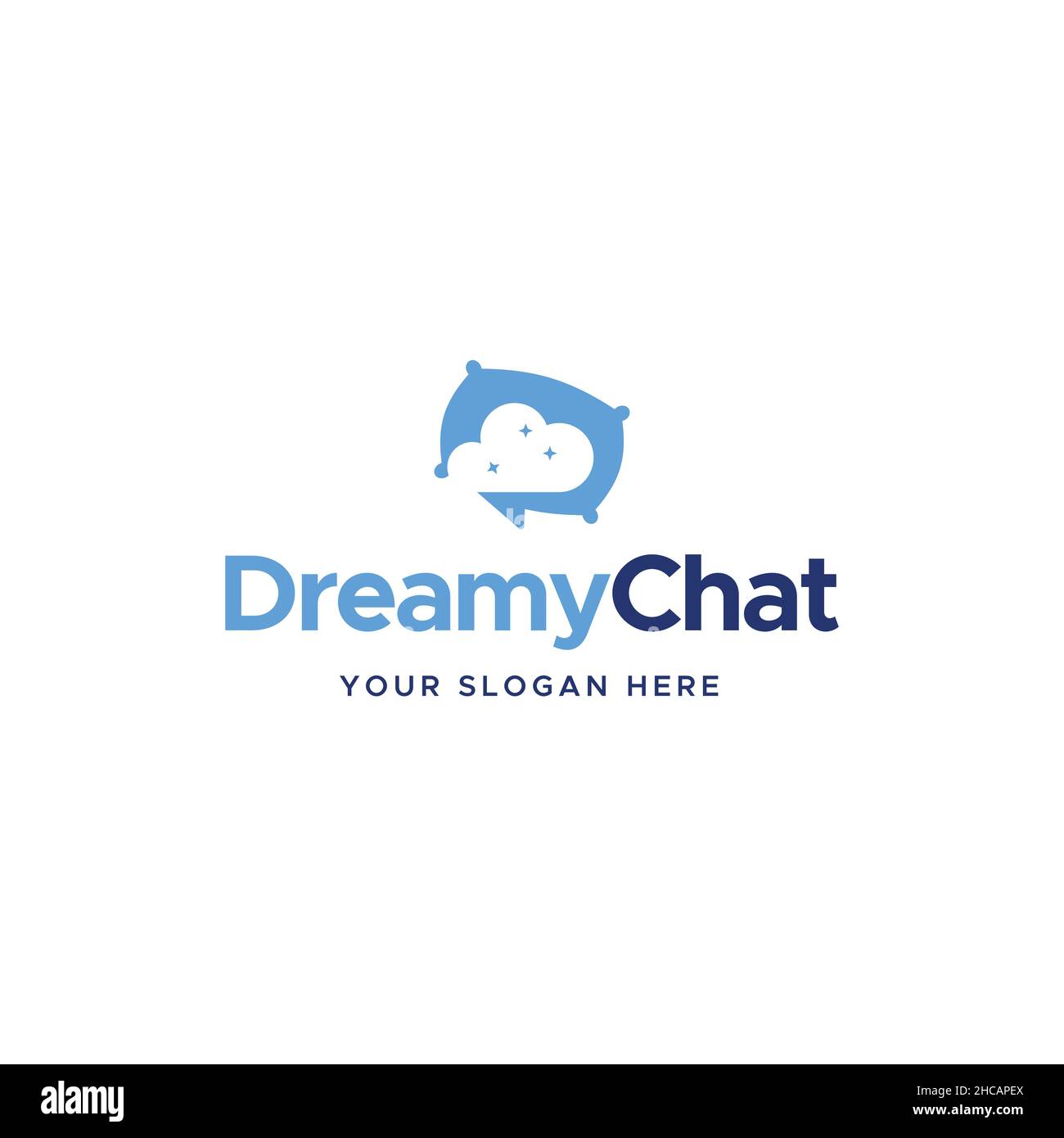 Modern Dreamy Chat Cloud Pillow Blue logo design Stock Vector Image ...