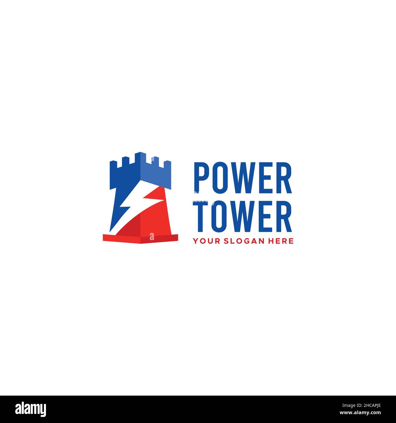 Modern Colorful POWER TOWER lightning Logo design Stock Vector Image ...