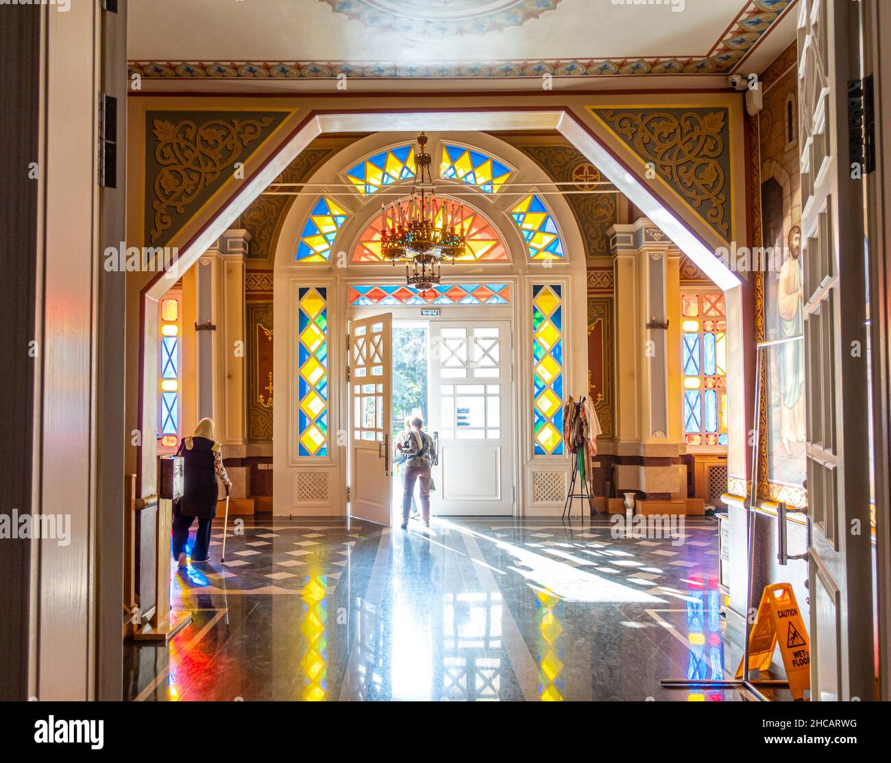 Ascension Cathedral, aka Zenkov Cathedral interior, entrance door and ...