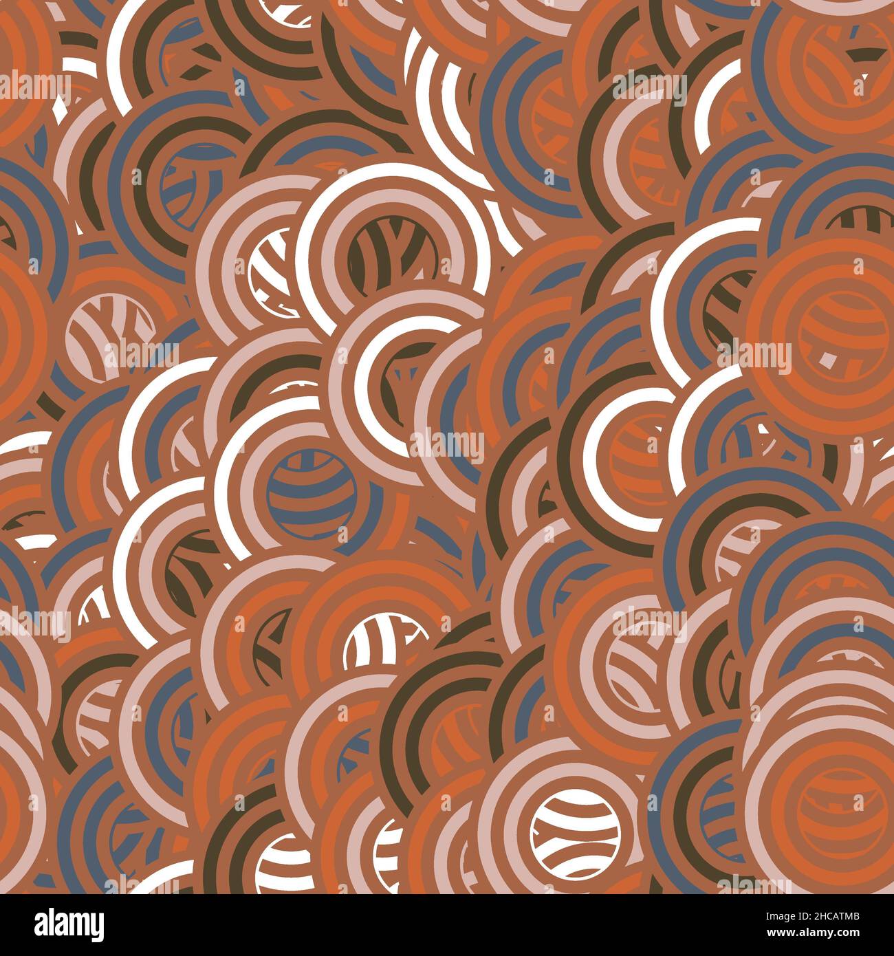 Seamless concentric circle in retro colors dizzy surface pattern design ...