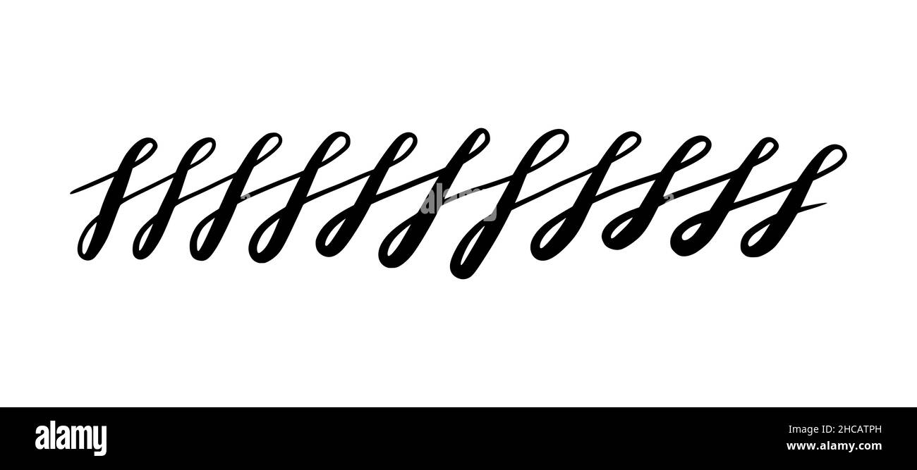 Lettering squiggles and swirls. Hand drawn calligraphic element. Vector ...