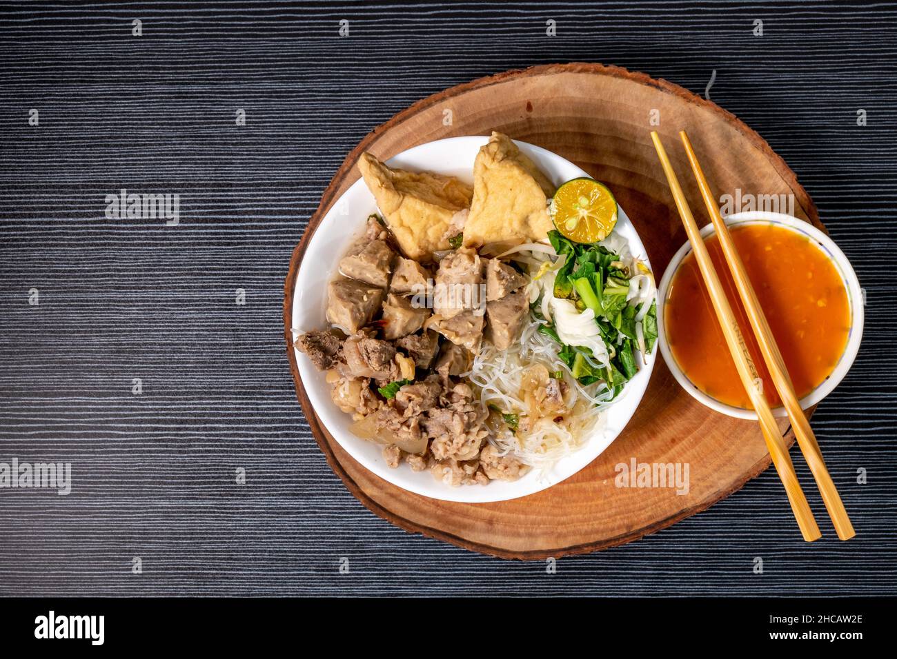 Beef meatballs complete with beef filling, stuffed tofu, tendon ...