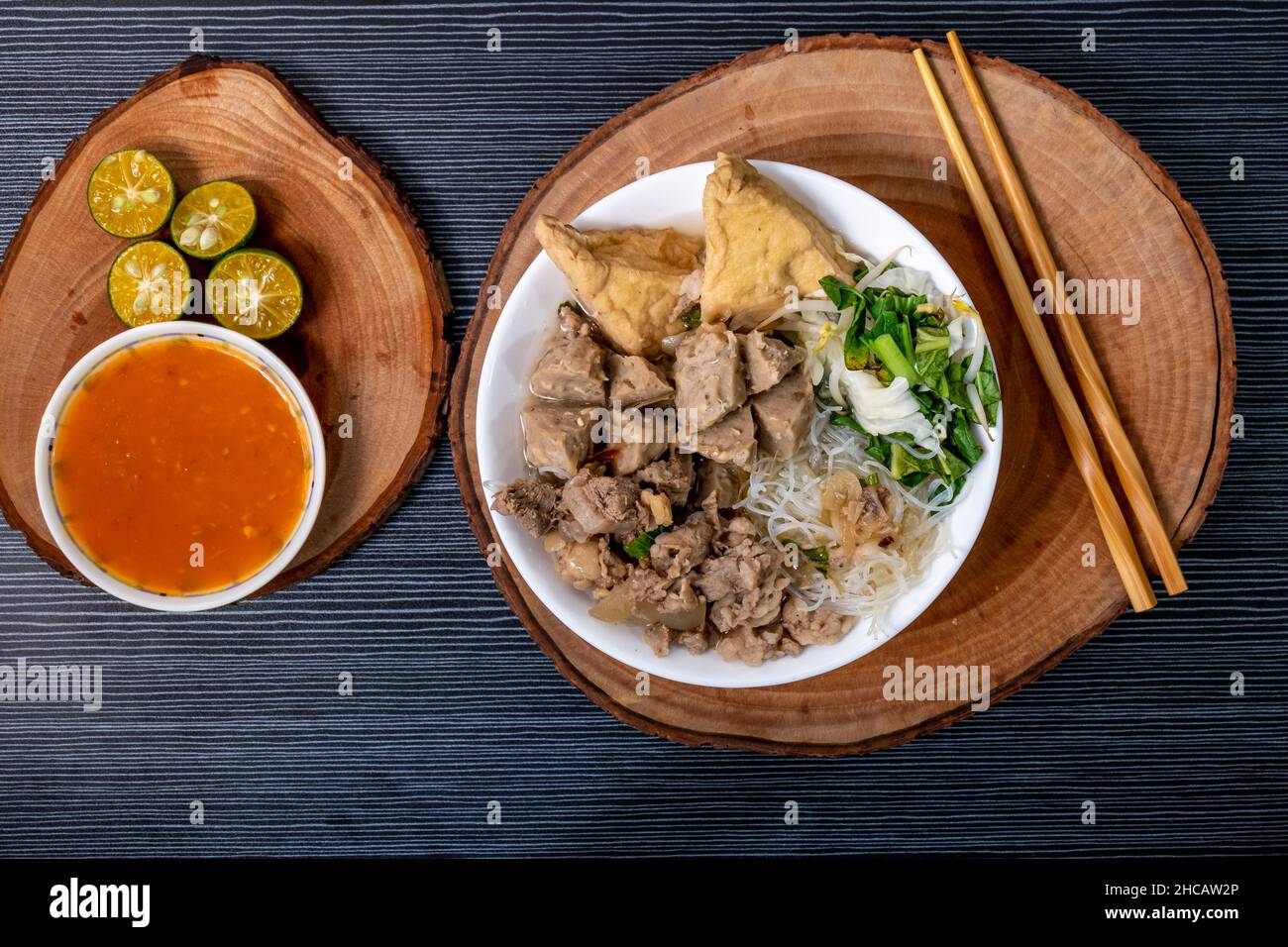 Beef meatballs complete with beef filling, stuffed tofu, tendon ...