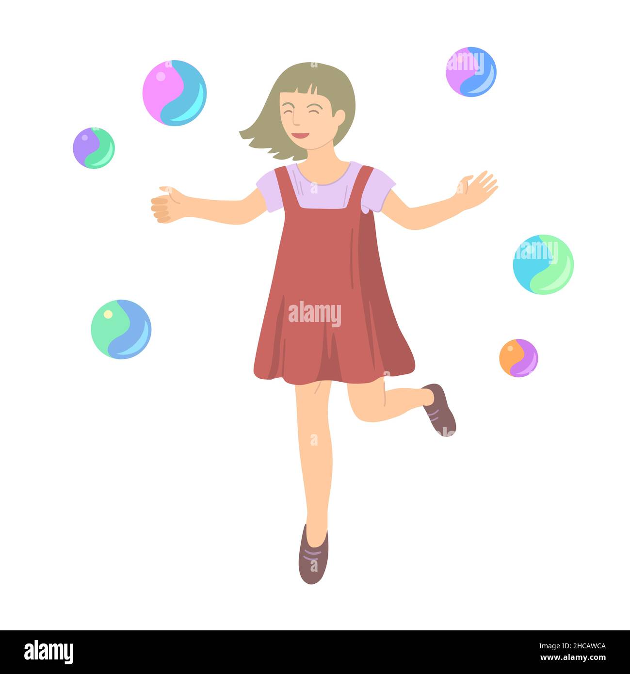 Child jump white background Stock Vector Images - Alamy