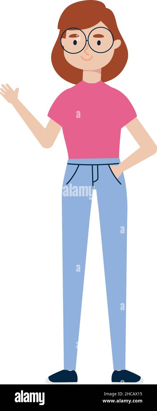 Cartoon woman standing on white background Stock Vector Image & Art - Alamy