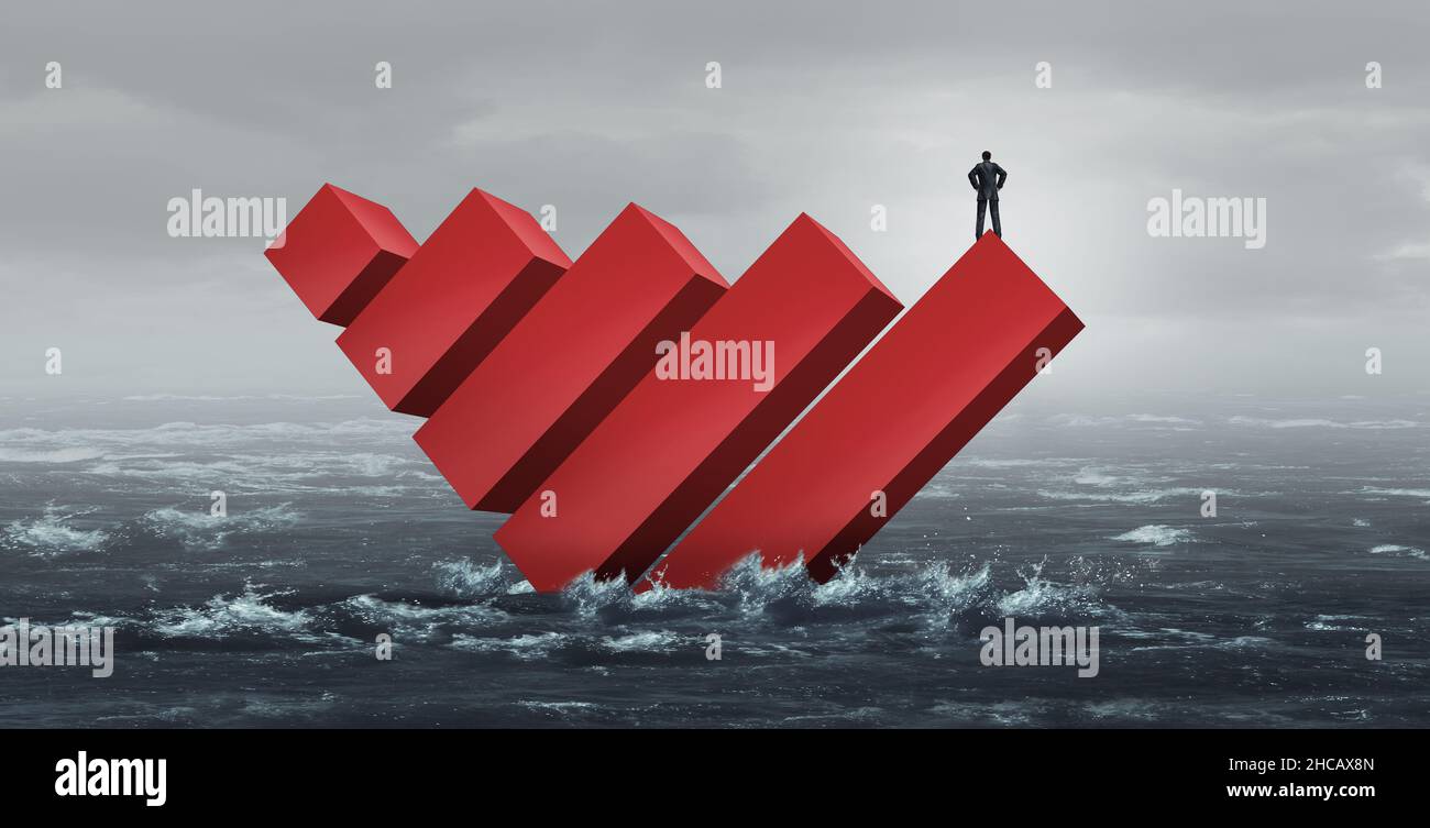 Sinking economy metaphor and failing business despair concept as a ...