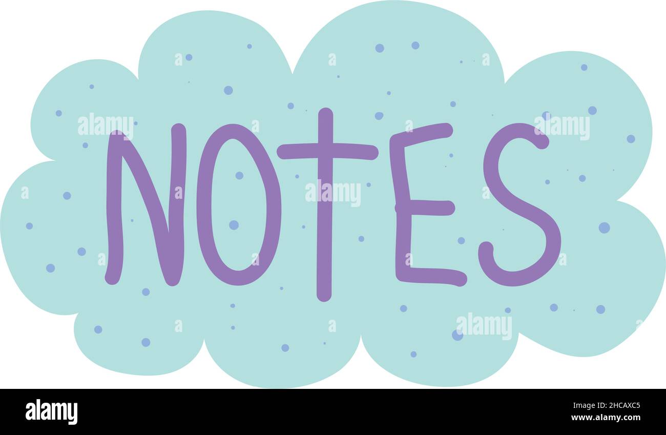 blue cloud with notes word Stock Vector Image & Art - Alamy