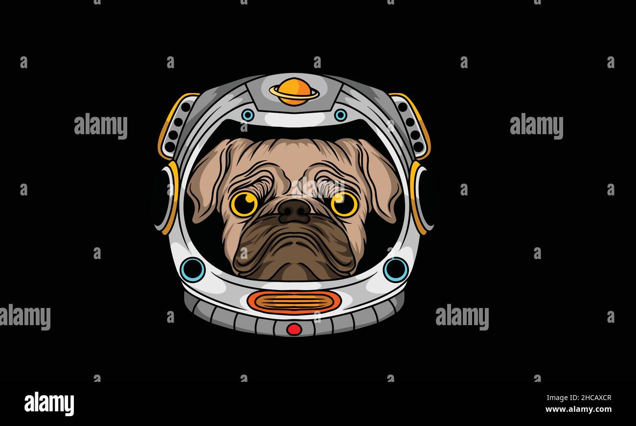 astronaut dog character design monogram vector template Stock Vector ...