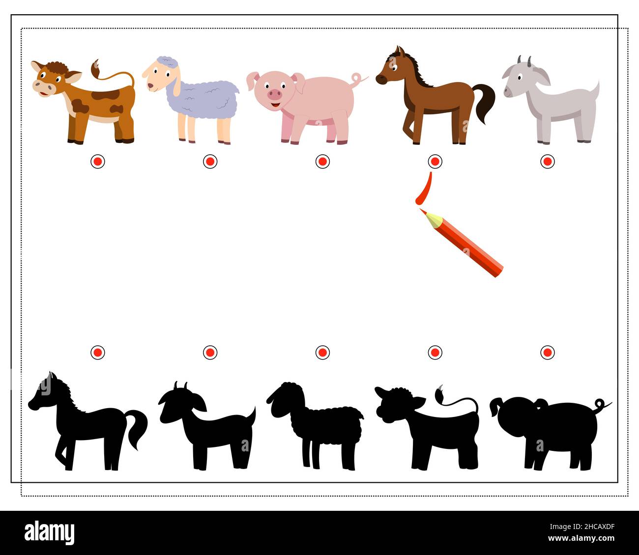 Cartoon farm goat puzzle game Cut Out Stock Images & Pictures - Alamy
