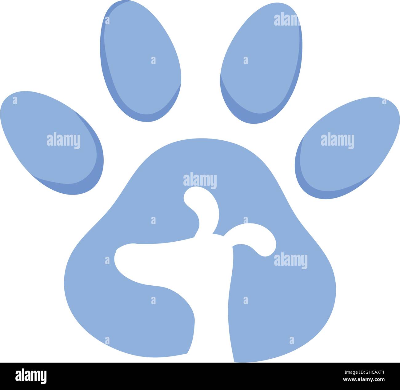 blue dog footprint with dog shape Stock Vector Image & Art - Alamy