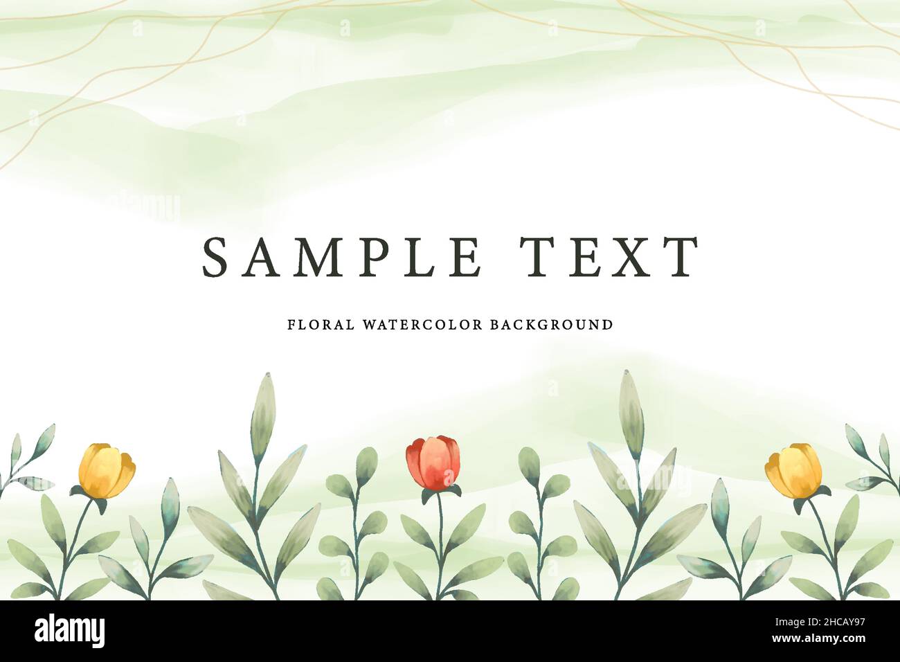 hand drawn floral watercolor background design. vector floral ...