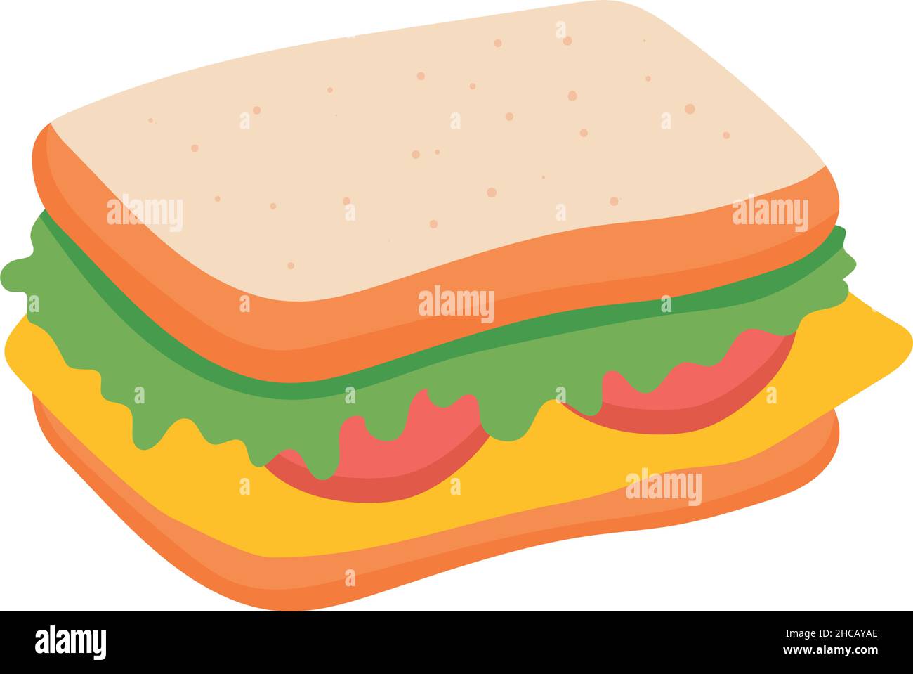 White bread sandwich ham Stock Vector Images - Alamy