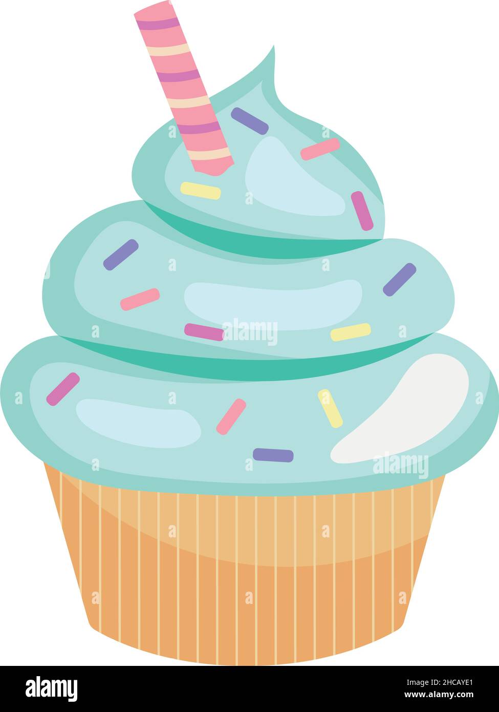 cupcake with colorful and decorative sprinkles Stock Vector Image & Art ...