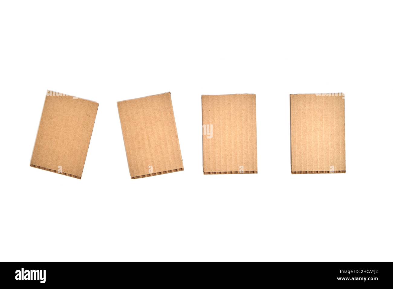Four cardboard cards on a white background, template, blank Stock Photo ...