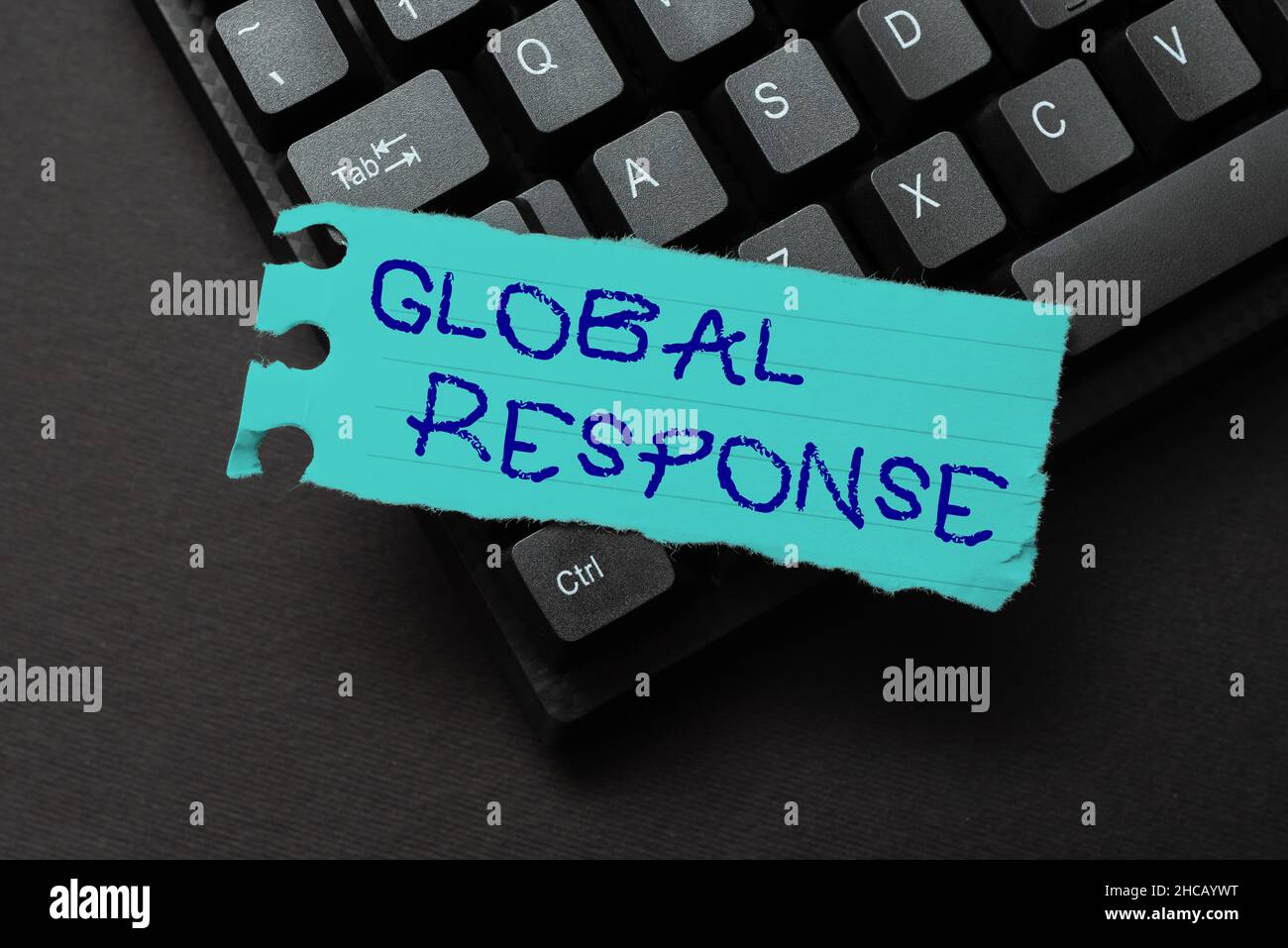 Conceptual caption Global Response. Business overview indicates the ...