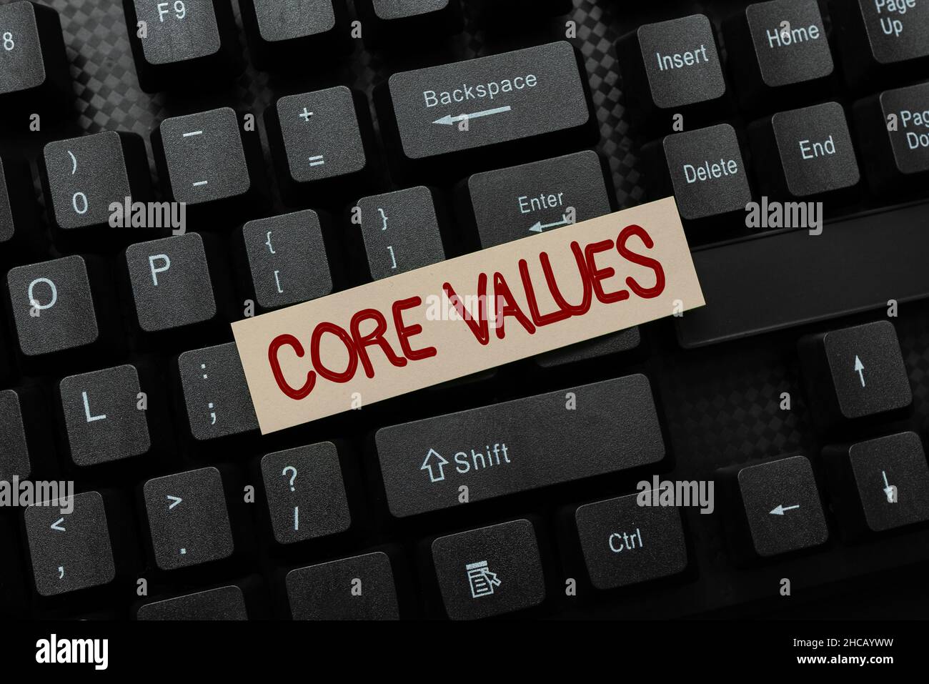 Handwriting text Core Values. Conceptual photo principles which guide ...