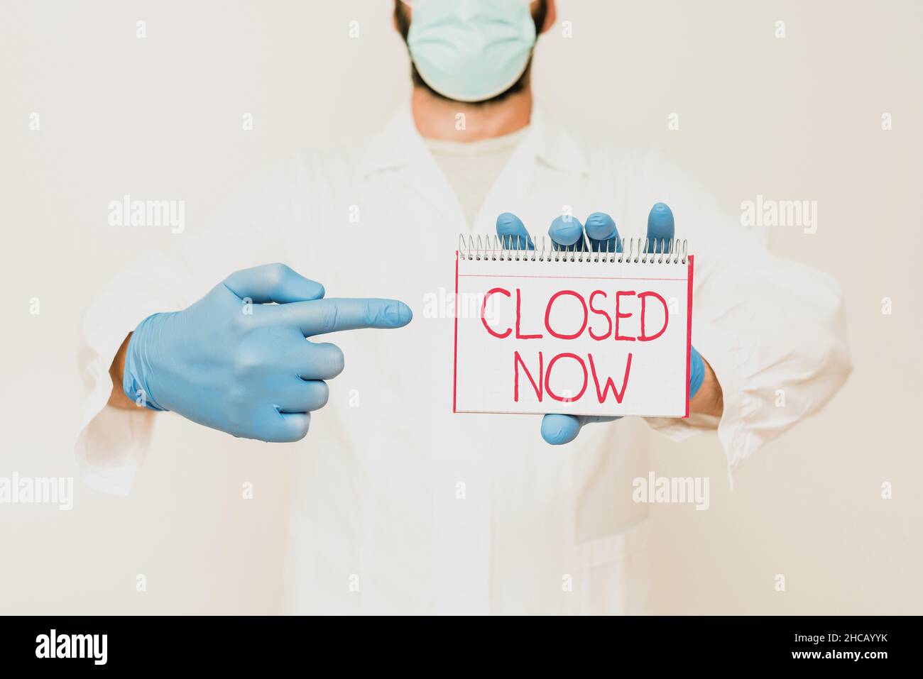 Sign displaying Closed Now. Business concept of a business having ...