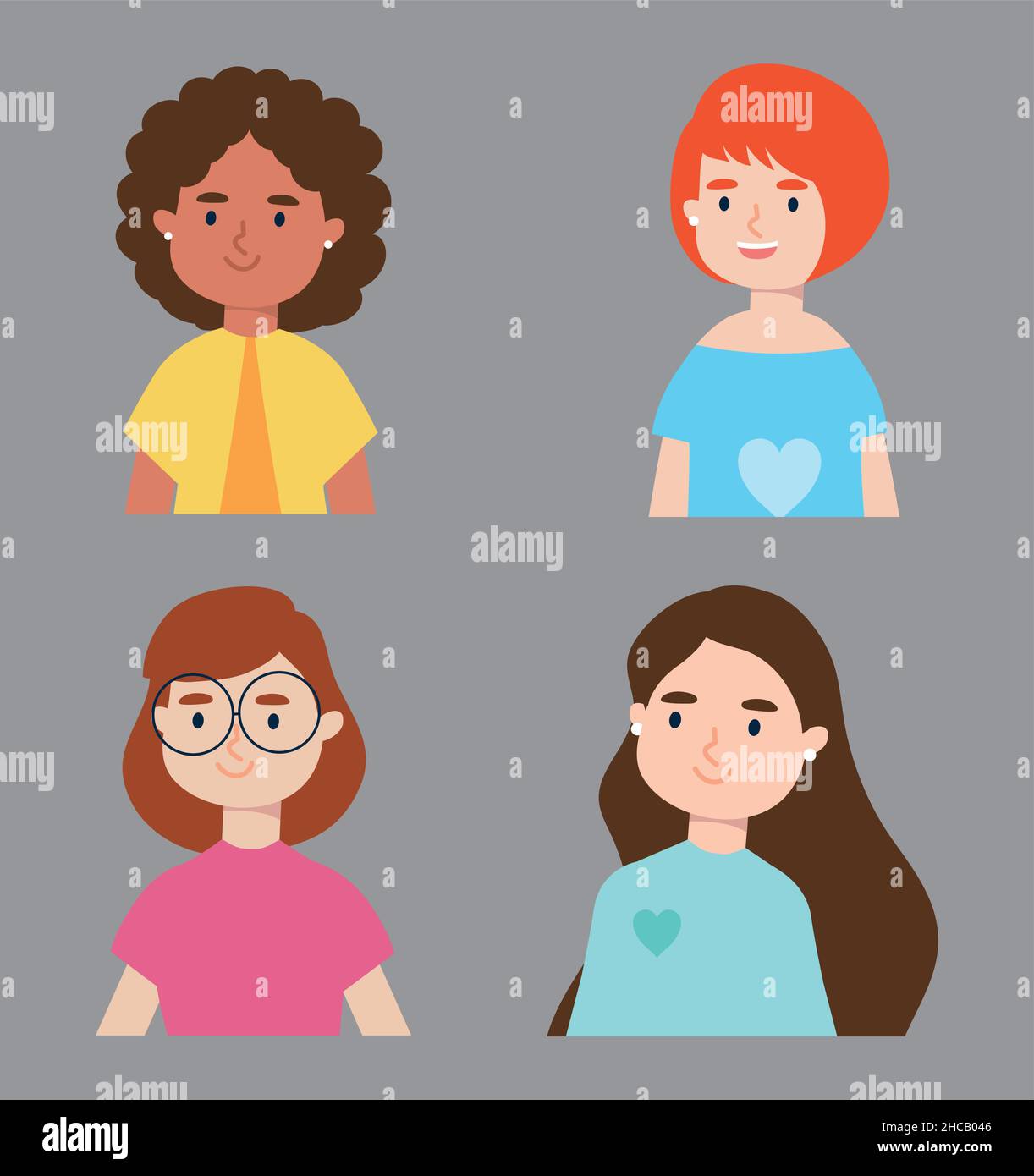 young women icon set design Stock Vector Image & Art - Alamy
