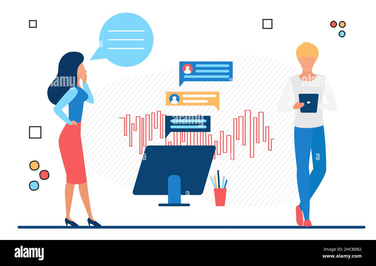 Business company internal online chatting platform. Team office live ...