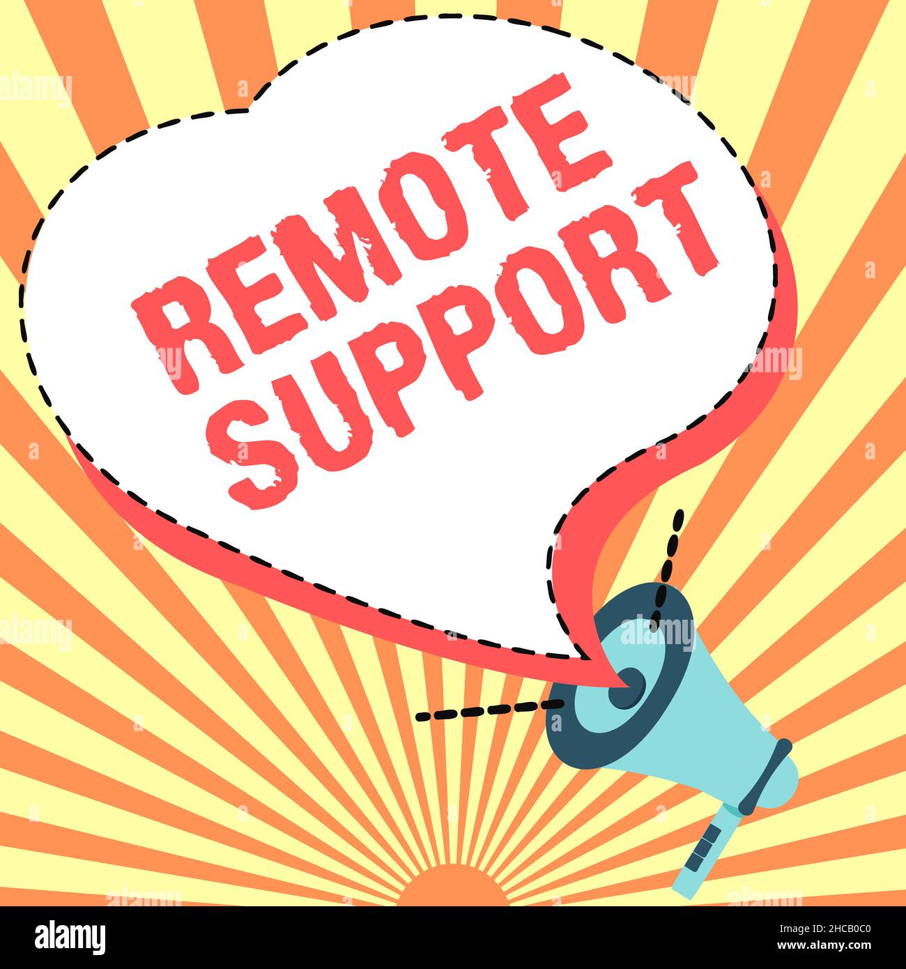 Handwriting text Remote Support. Concept meaning type of secure service ...