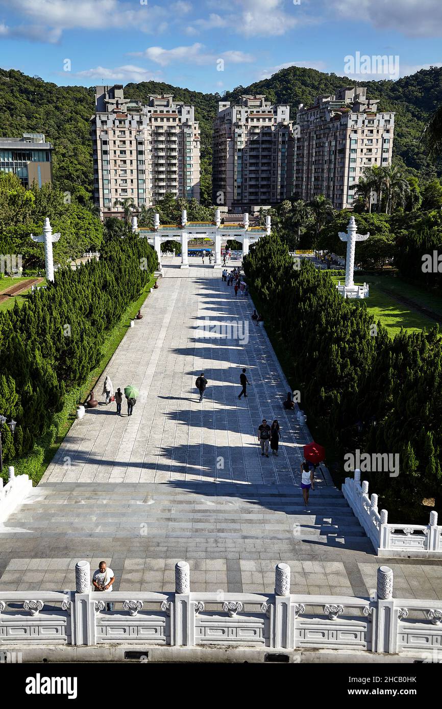 View of the walkway leading to the entrance of the National Palace ...