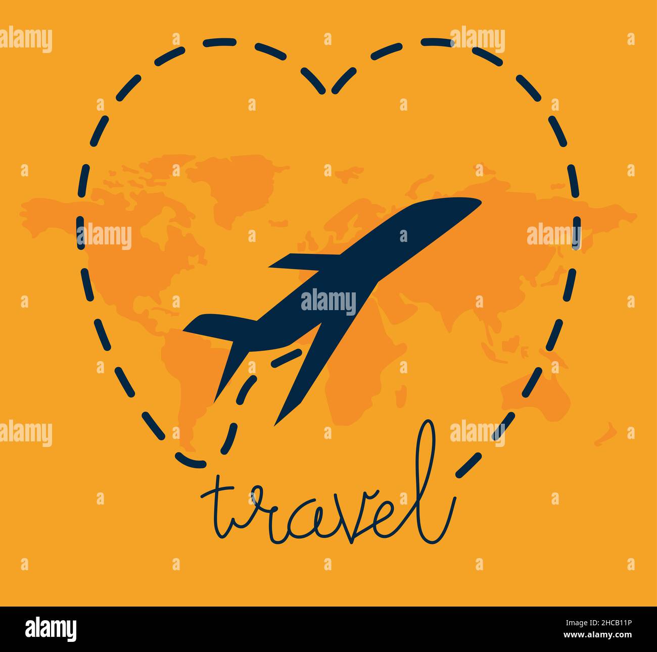 travel design with airplane and heart Stock Vector Image & Art - Alamy