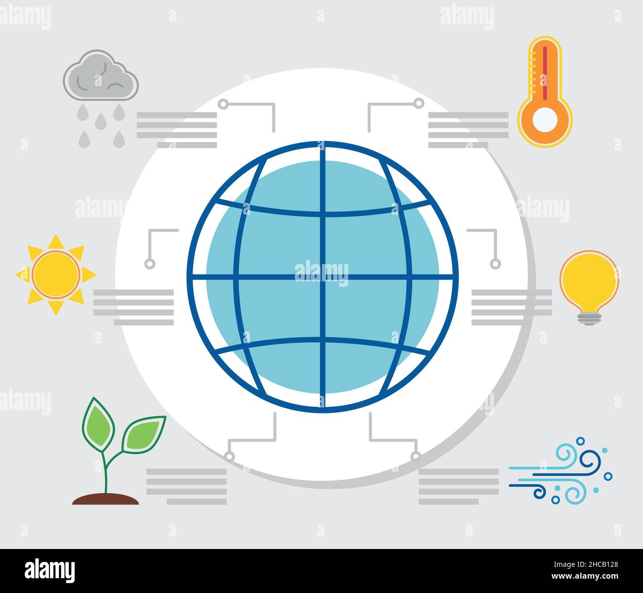 global sphere with weather icons around Stock Vector Image & Art - Alamy