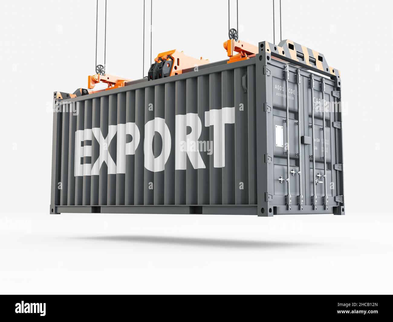 3d Rendering of Service delivery, red cargo container. Clipping path included Stock Photo - Alamy