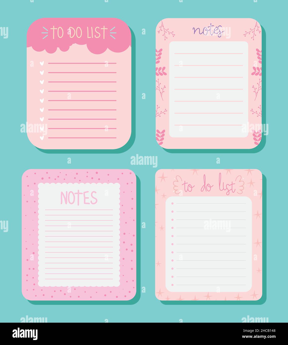 pink notes icon set on blue background Stock Vector Image & Art - Alamy