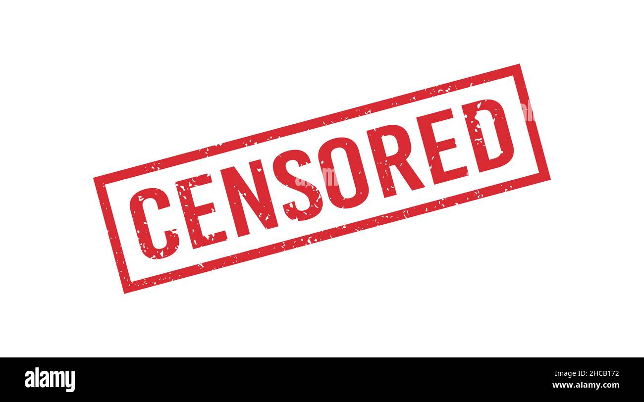 Grunge red censored word rubber stamp. Censor control security sign ...