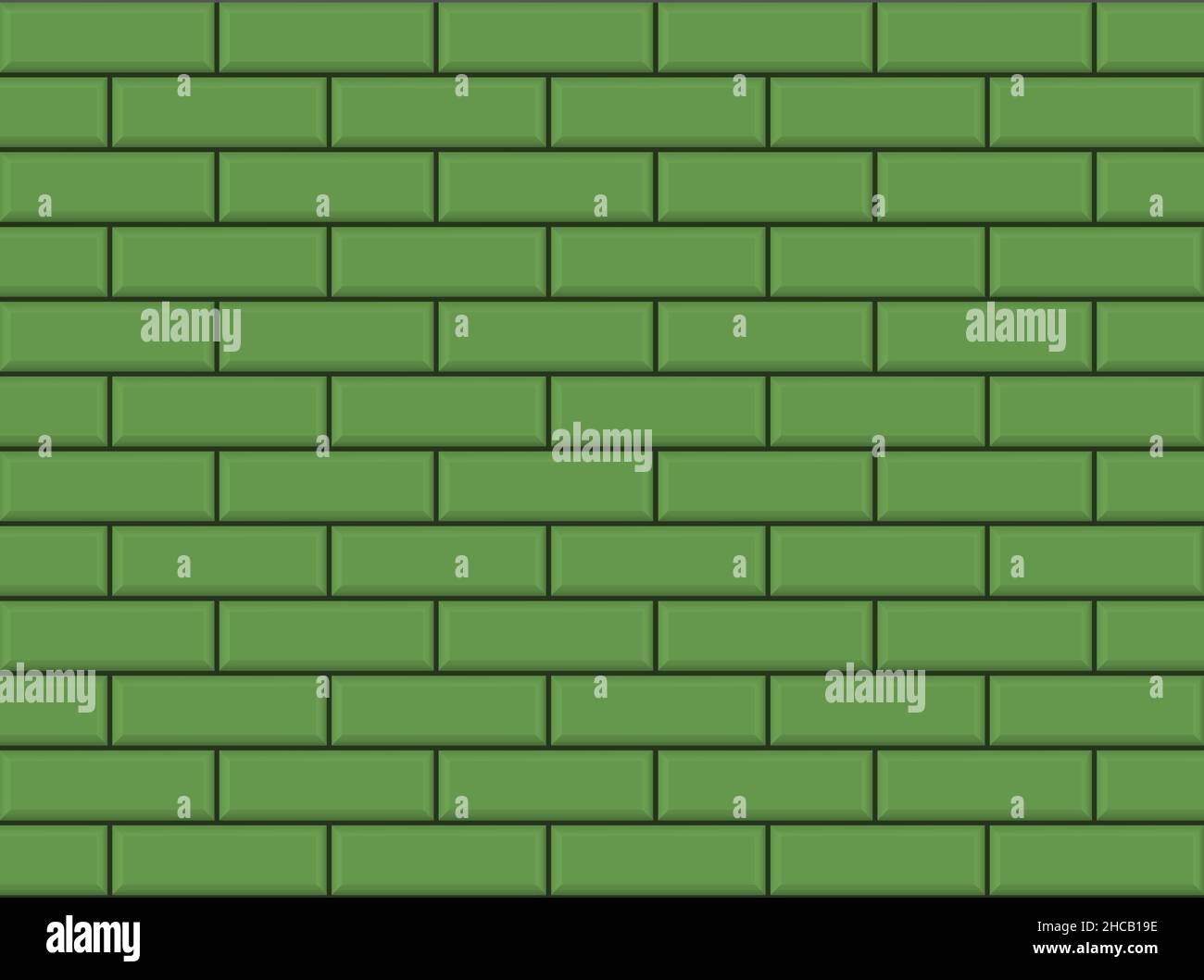Subway tile pattern. Metro green ceramic bricks background. Vector ...