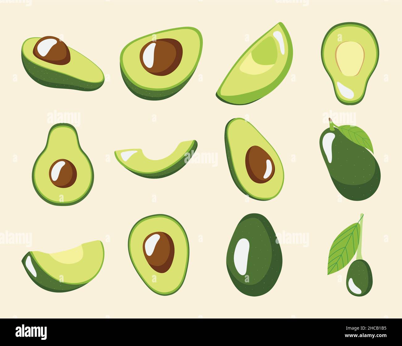 avocados icon set on white background Stock Vector Image & Art - Alamy