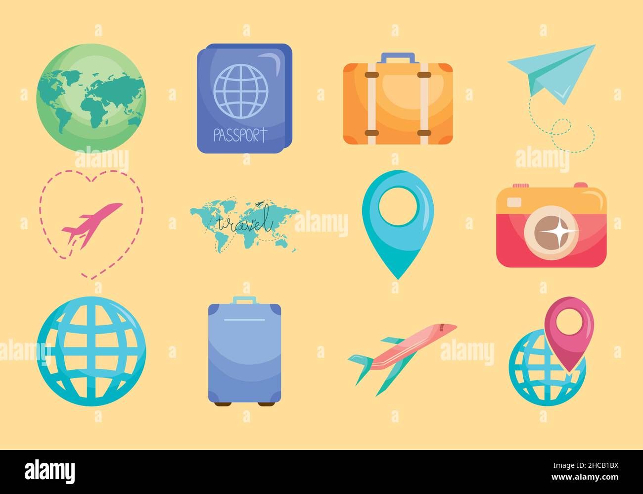 travel and world icon set Stock Vector Image & Art - Alamy