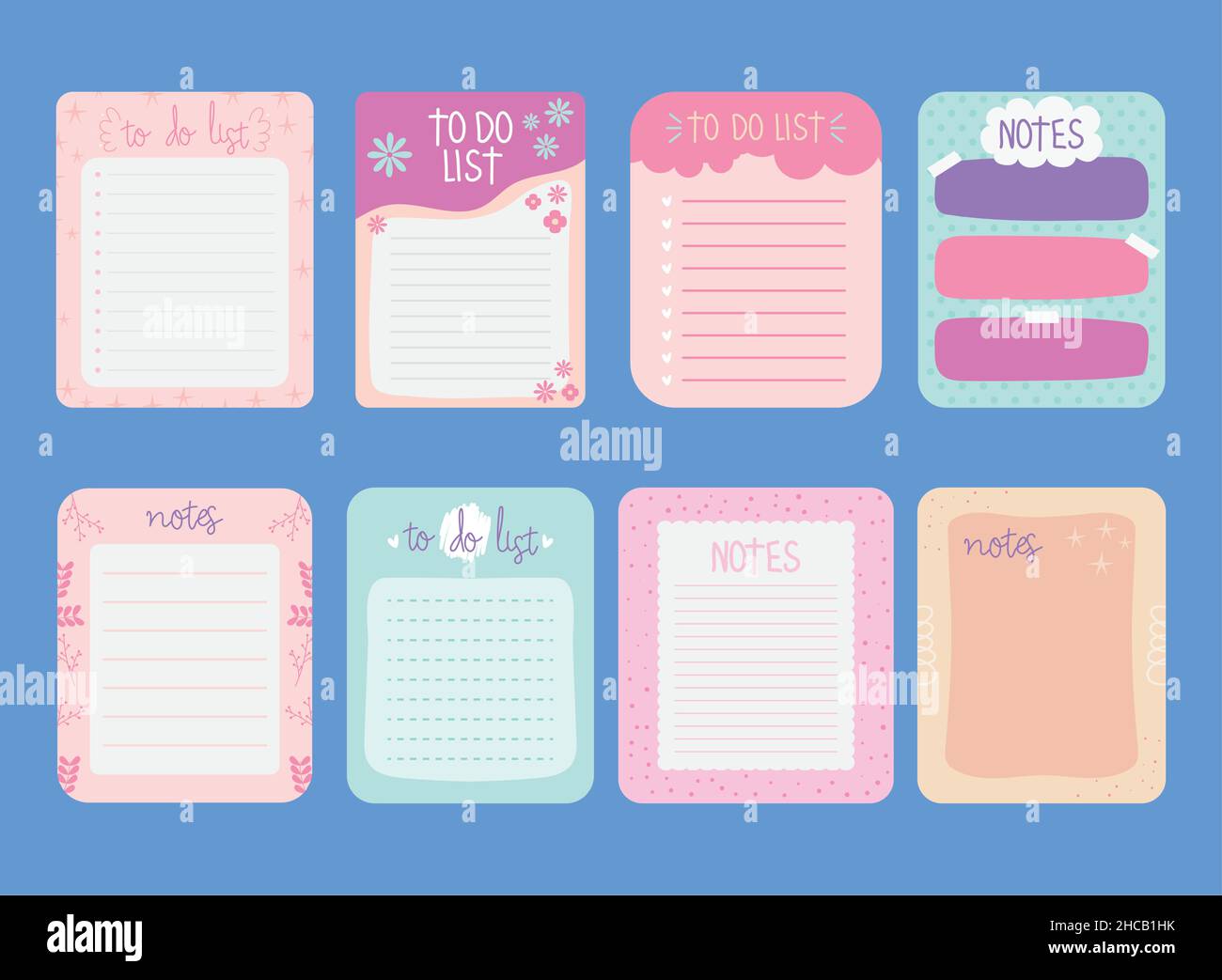 notes and to do lists set Stock Vector Image & Art - Alamy
