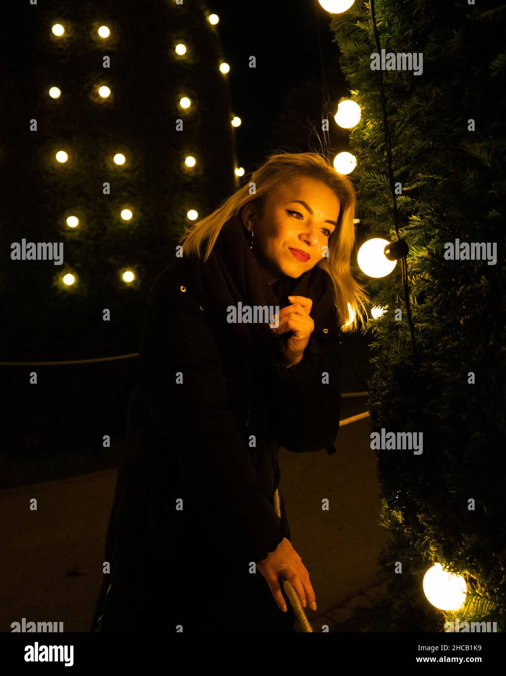woman night portrait photography Stock Photo - Alamy