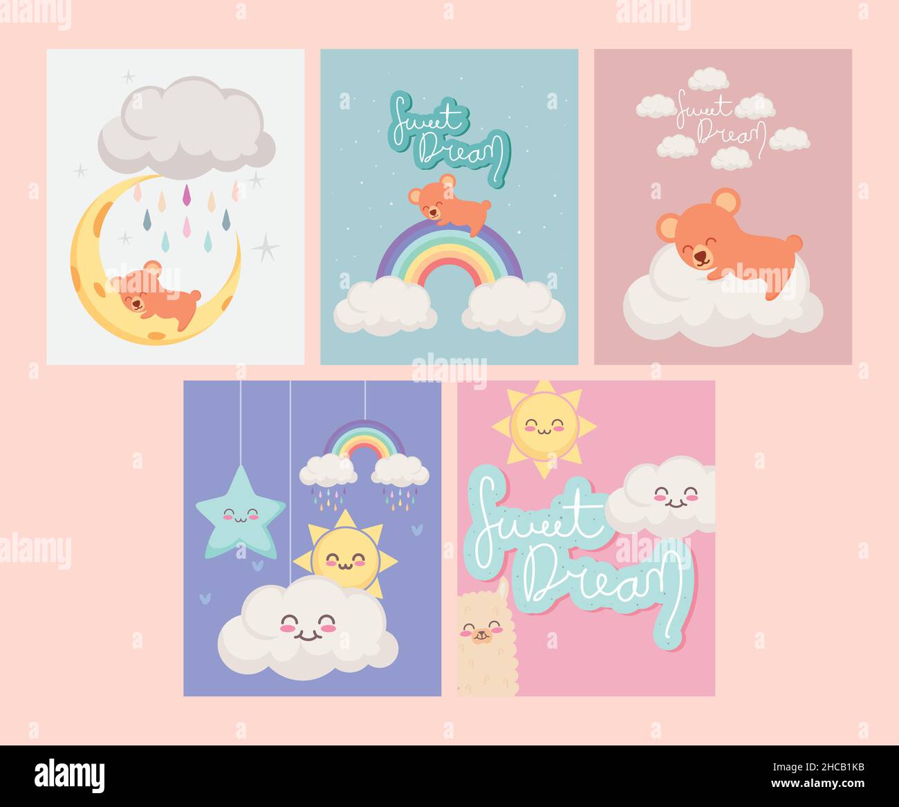cute baby posters collection design Stock Vector Image & Art - Alamy
