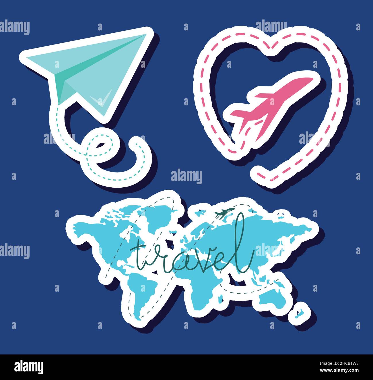 travel airplanes icon set design Stock Vector Image & Art - Alamy