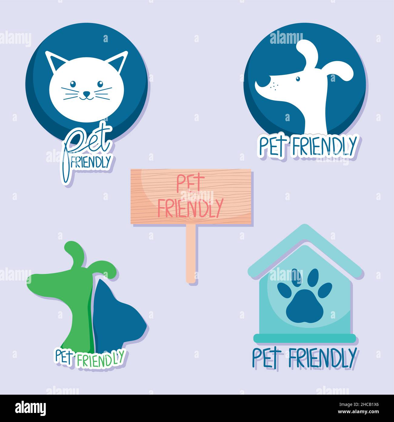 cute pet friendly symbols set Stock Vector Image & Art - Alamy