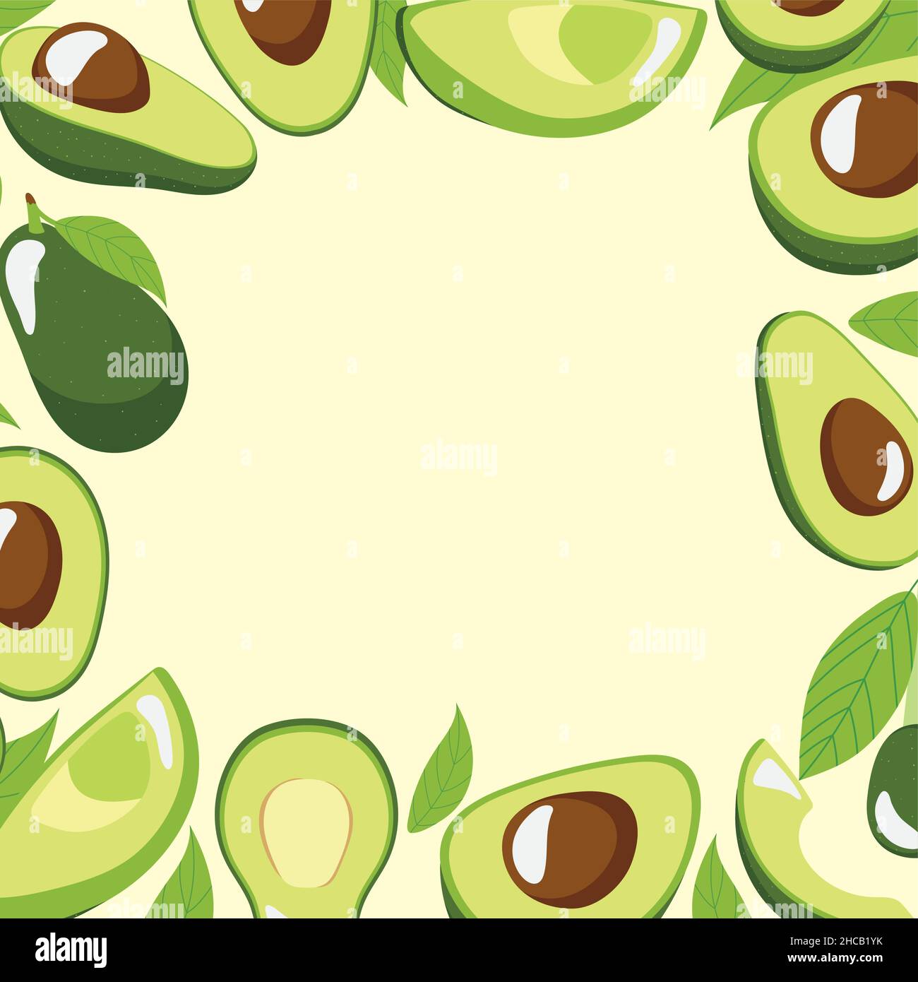 avocado frames template on green background Stock Vector Image & Art ...