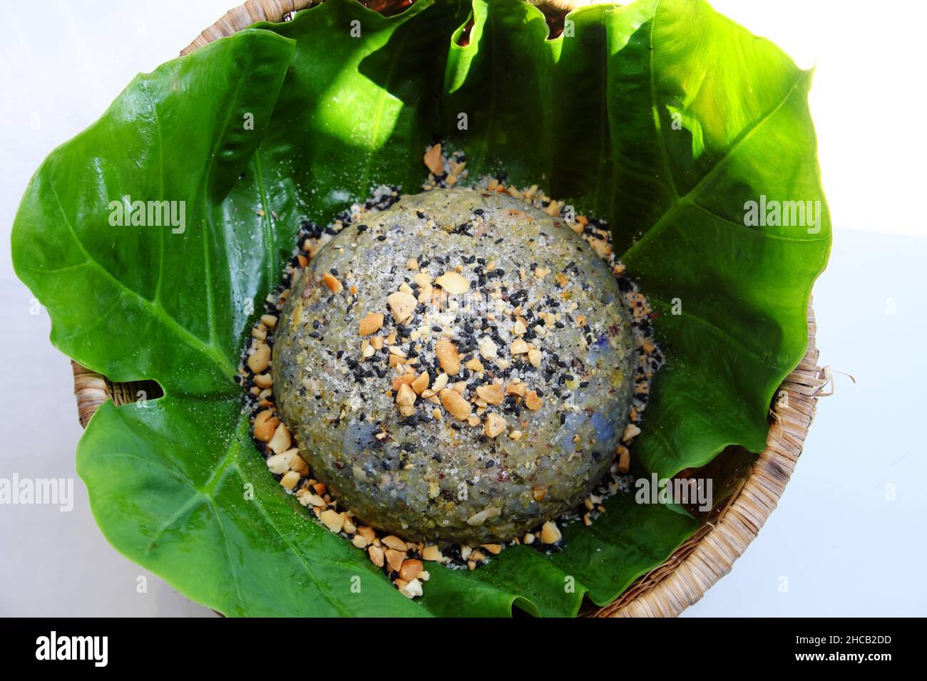 Top view Vietnamese homemade sticky rice with sesame salt for cheap and ...