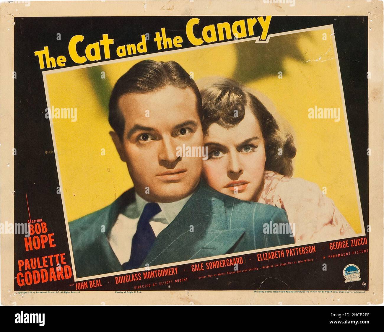 BOB HOPE and PAULETTE GODDARD in THE CAT AND THE CANARY (1939 ...