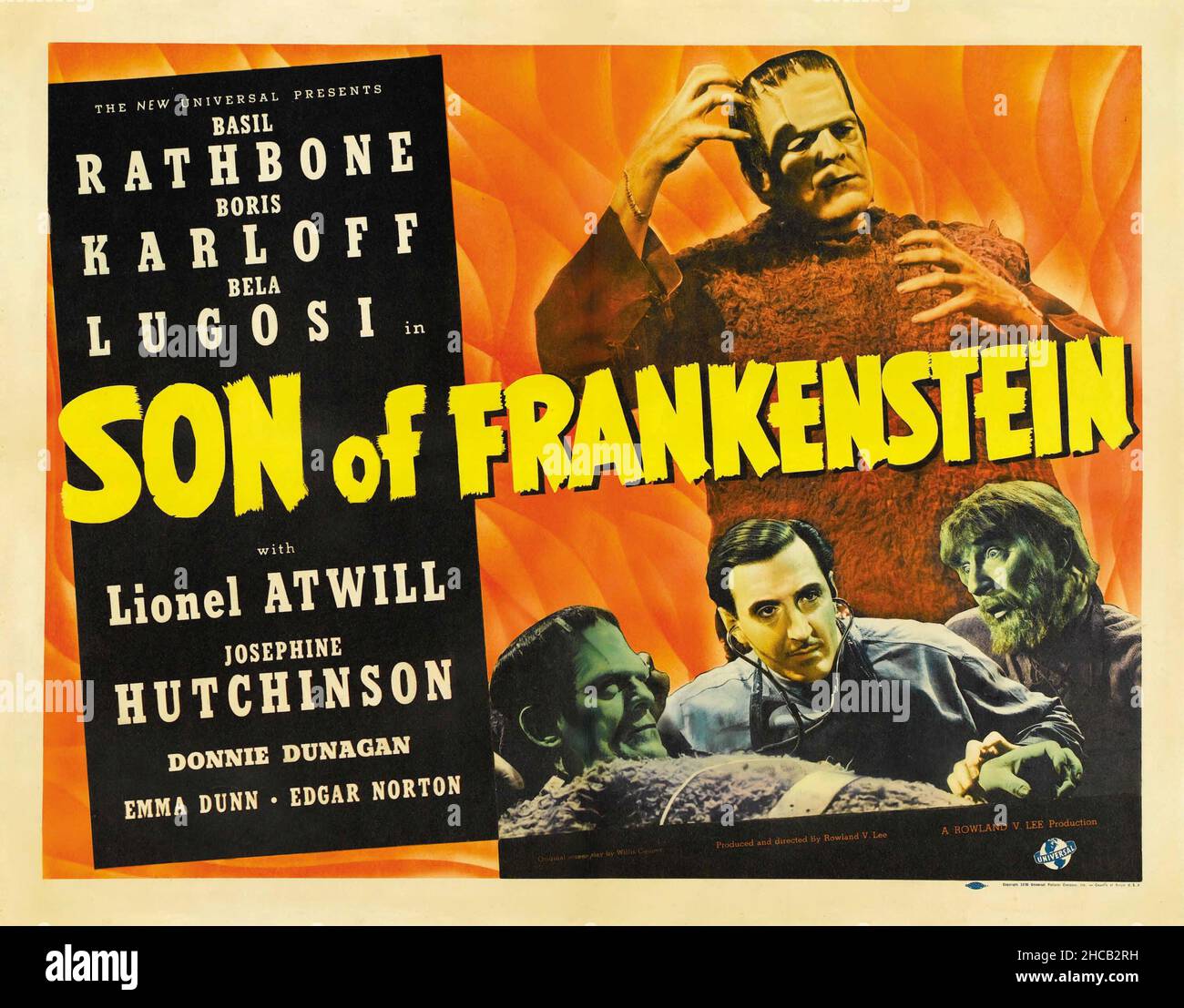 BORIS KARLOFF, BELA LUGOSI and BASIL RATHBONE in SON OF FRANKENSTEIN ...