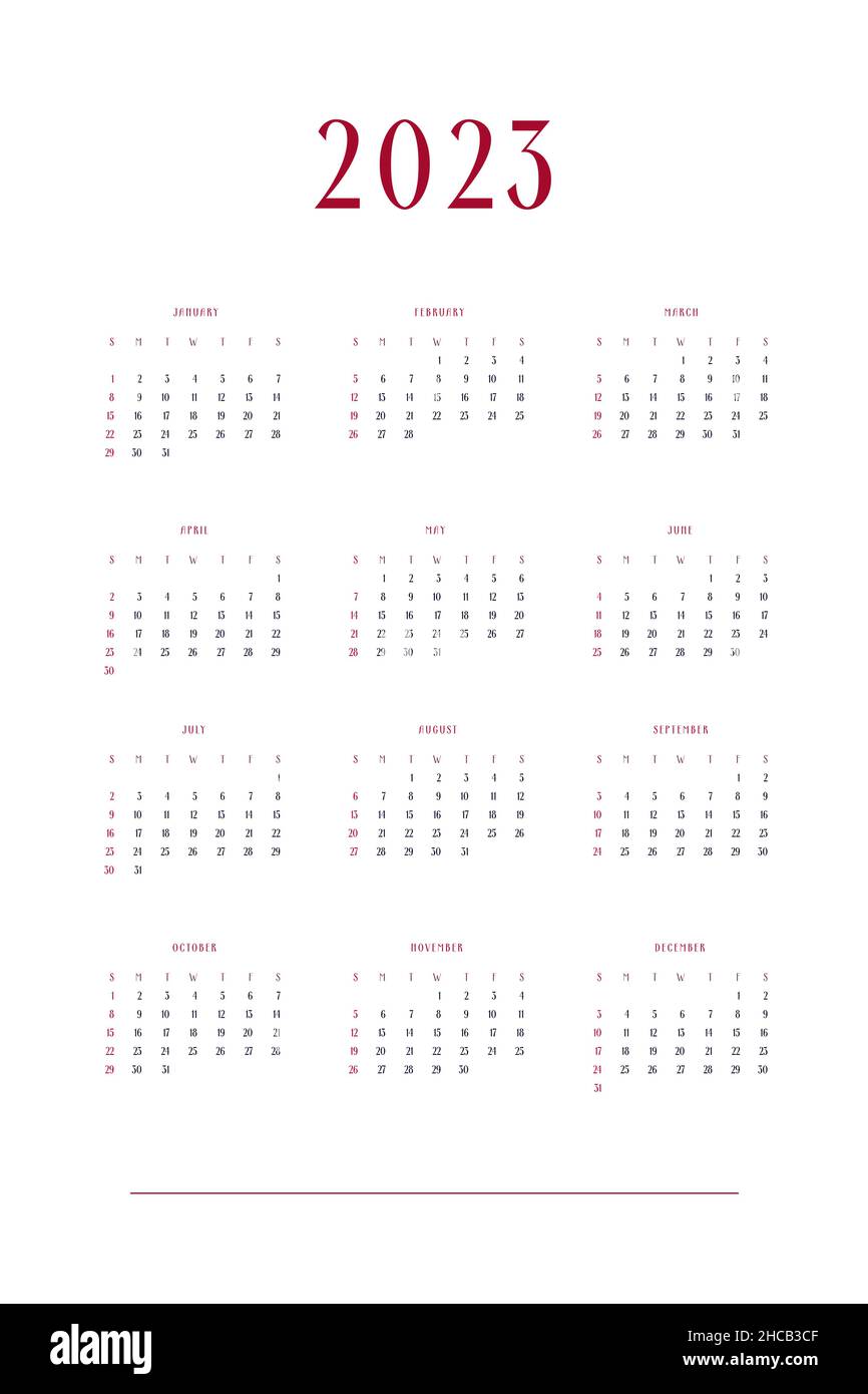 2023 calendar personal planner diary template in classic strict style ...