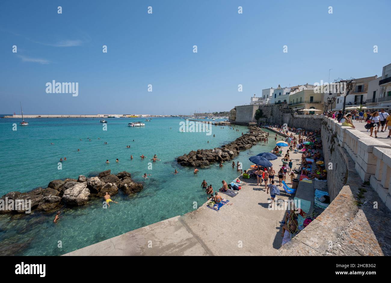 Otranto, Puglia, Italy. August 2021. Amazing view of the promenade ...