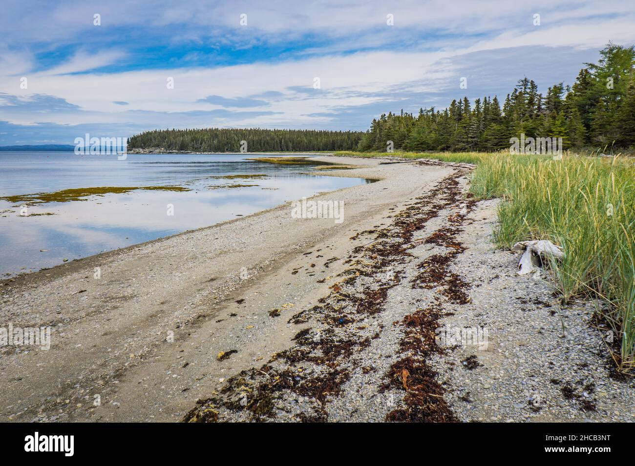 The beach on a summer day on Quarry Island in Mingan Archipelago ...