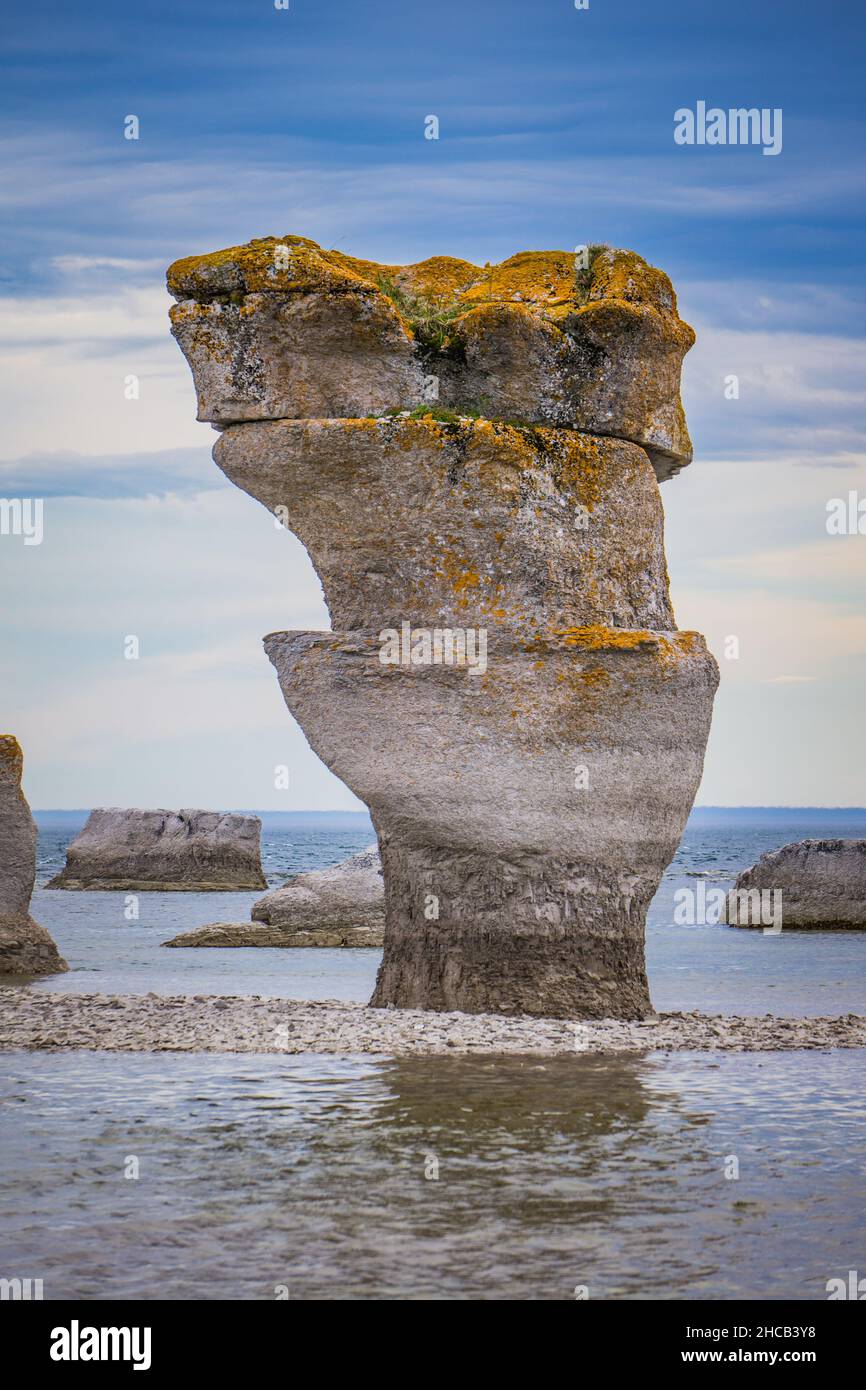 View on the famous monoliths of Quarry Island, in Mingan Archipelago ...