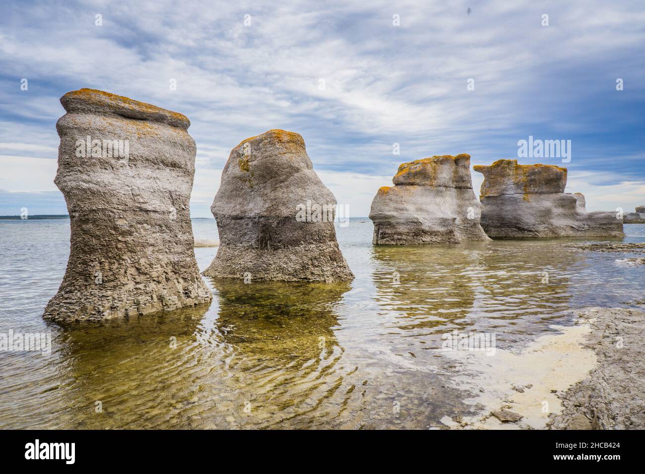 View on the famous monoliths of Quarry Island, in Mingan Archipelago ...