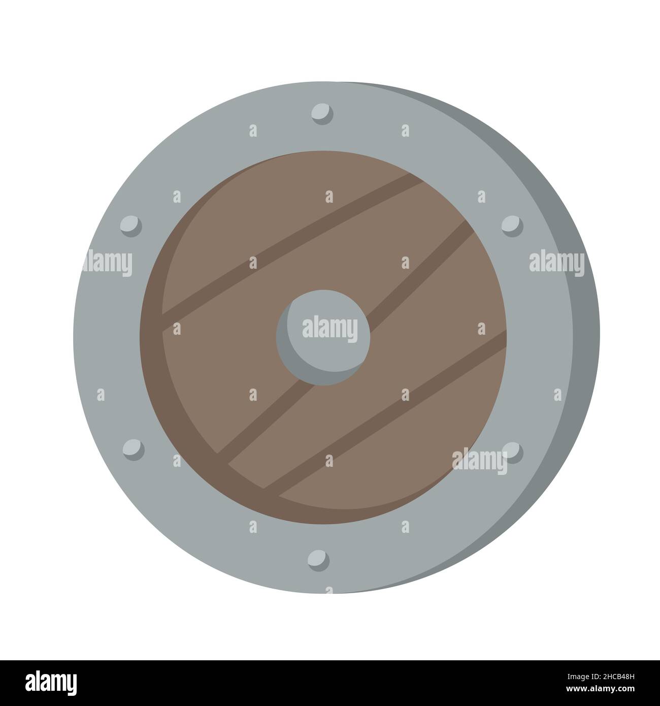 Wooden shield front view. Medieval armor in cartoon style Stock Vector ...